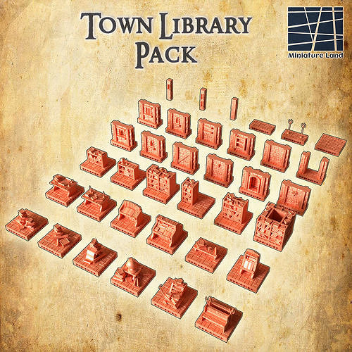 Town Library Tabletop Terrain 28 mm 3D model 3D printable | CGTrader