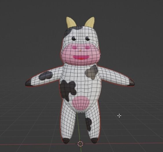 3D model Cute Cow Cartoon Style Character Low Poly 3D Model VR / AR ...