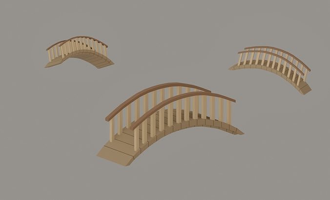 3D model Low Poly Bridge VR / AR / low-poly | CGTrader