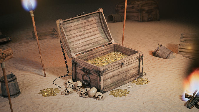 3D model Treasure pirates Set 1 VR / AR / low-poly | CGTrader