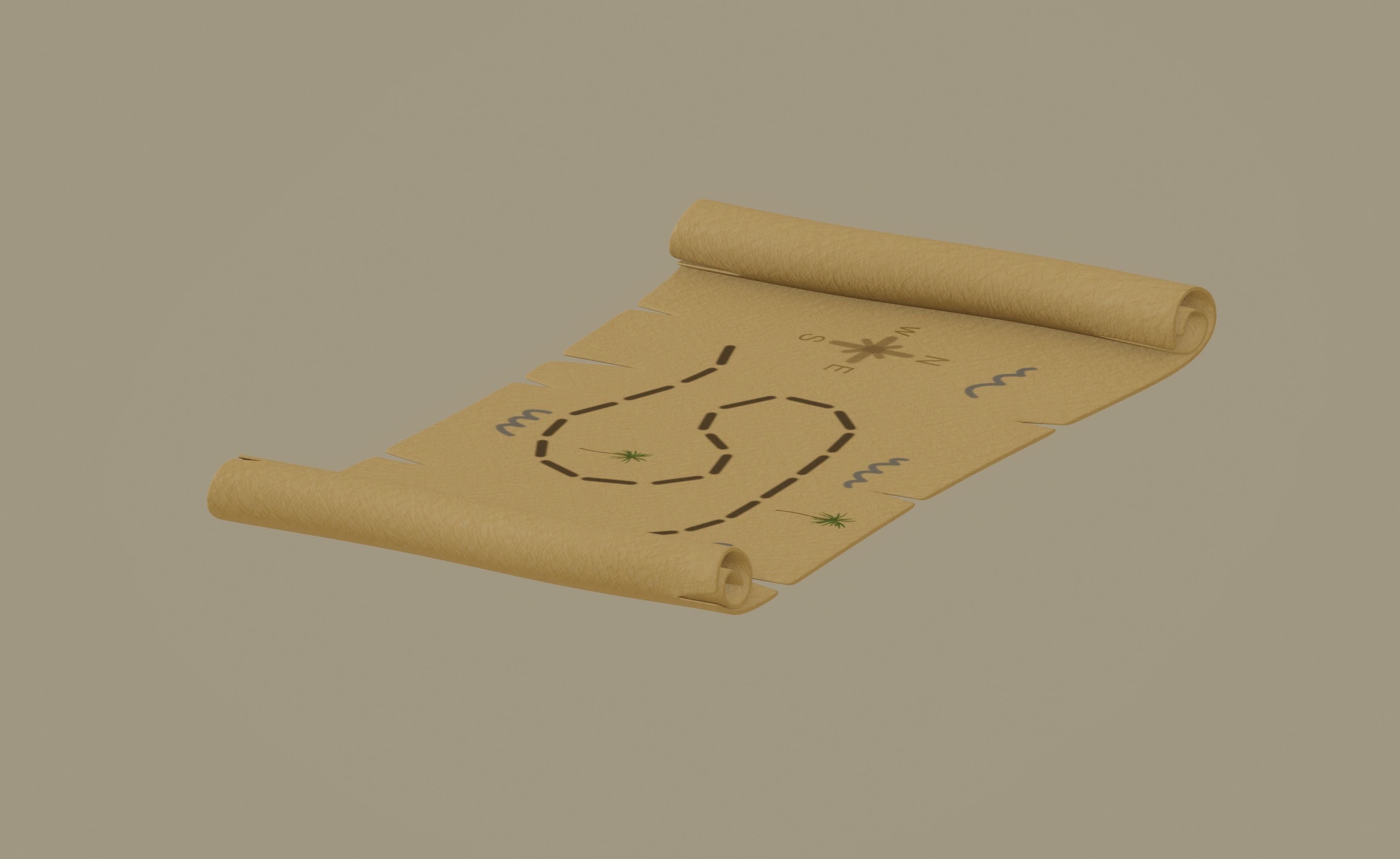 3D model Pirate Map VR / AR / low-poly | CGTrader