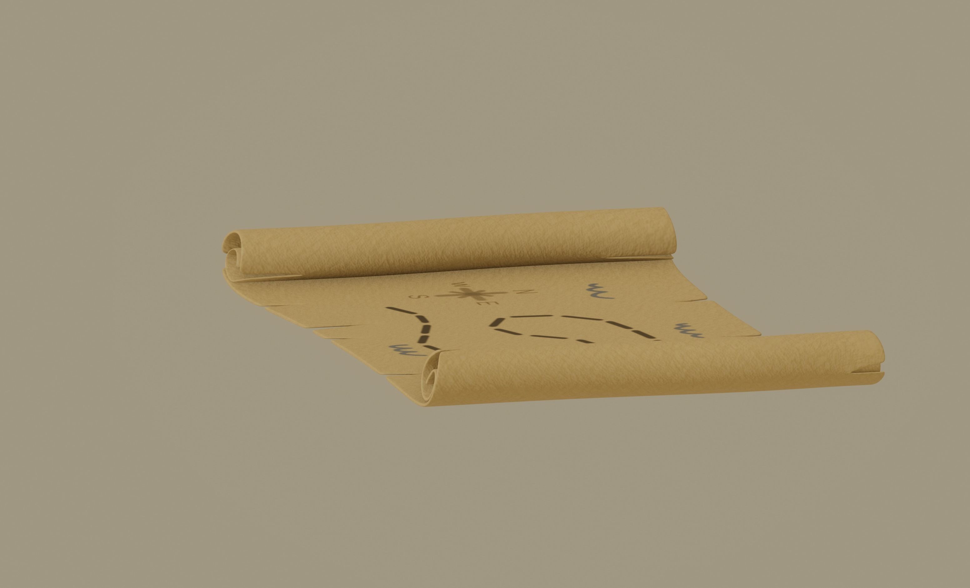 3D model Pirate Map VR / AR / low-poly | CGTrader