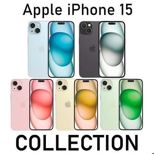 Apple iPhone 15 Collection VR / AR / low-poly | CGTrader