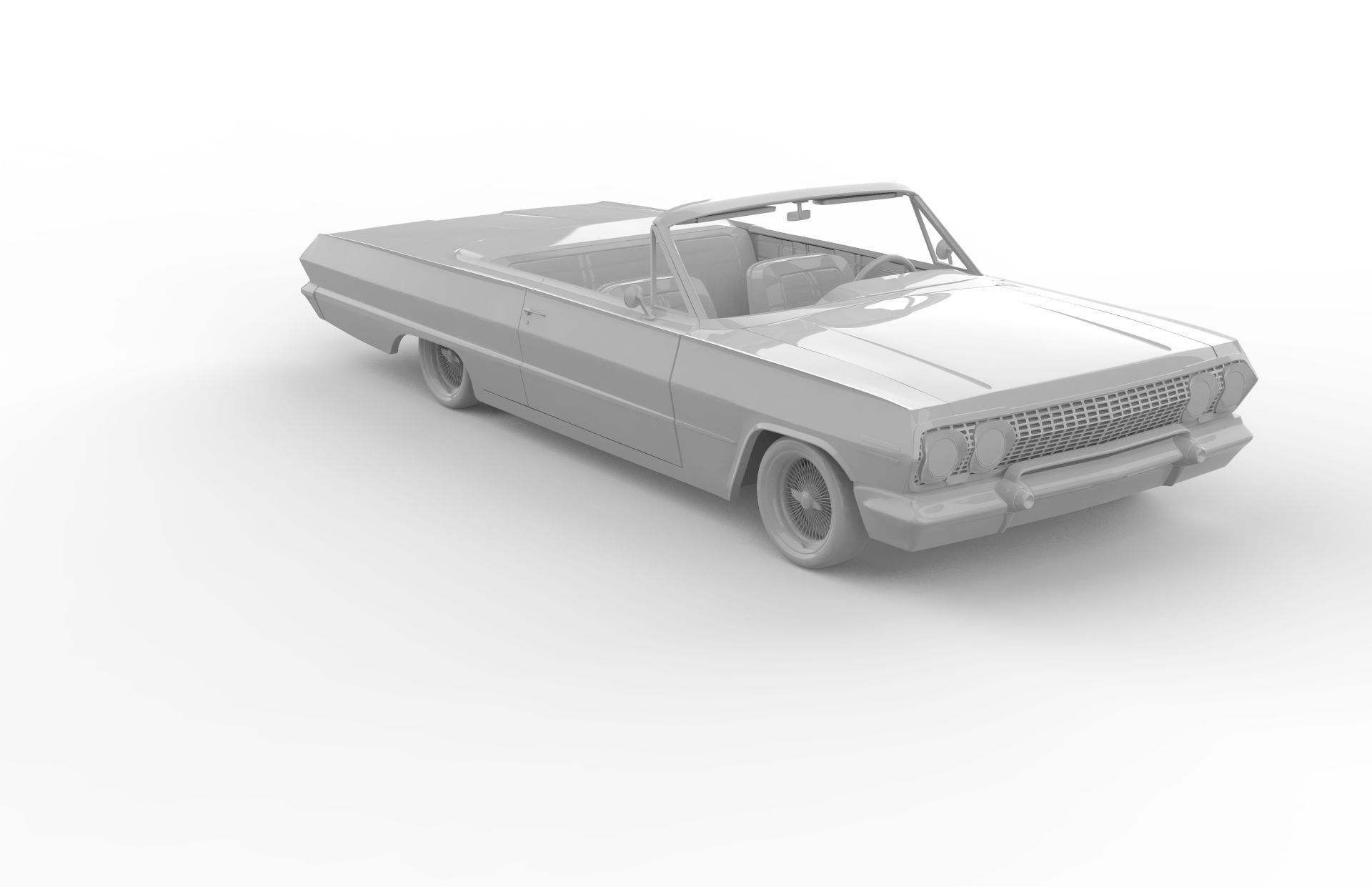 Chevrolet Impala 1963 2 door open top 3D model 3D printable | CGTrader