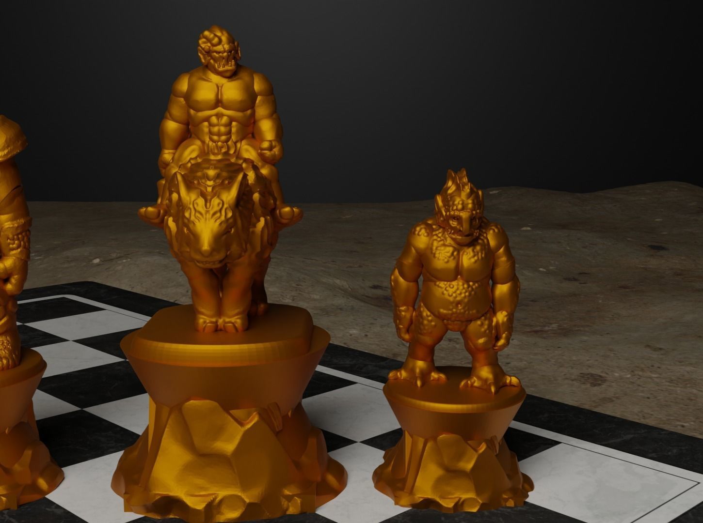 Troll Goblin Characters Chess Set - Different 6 Chess Pieces 3D model ...