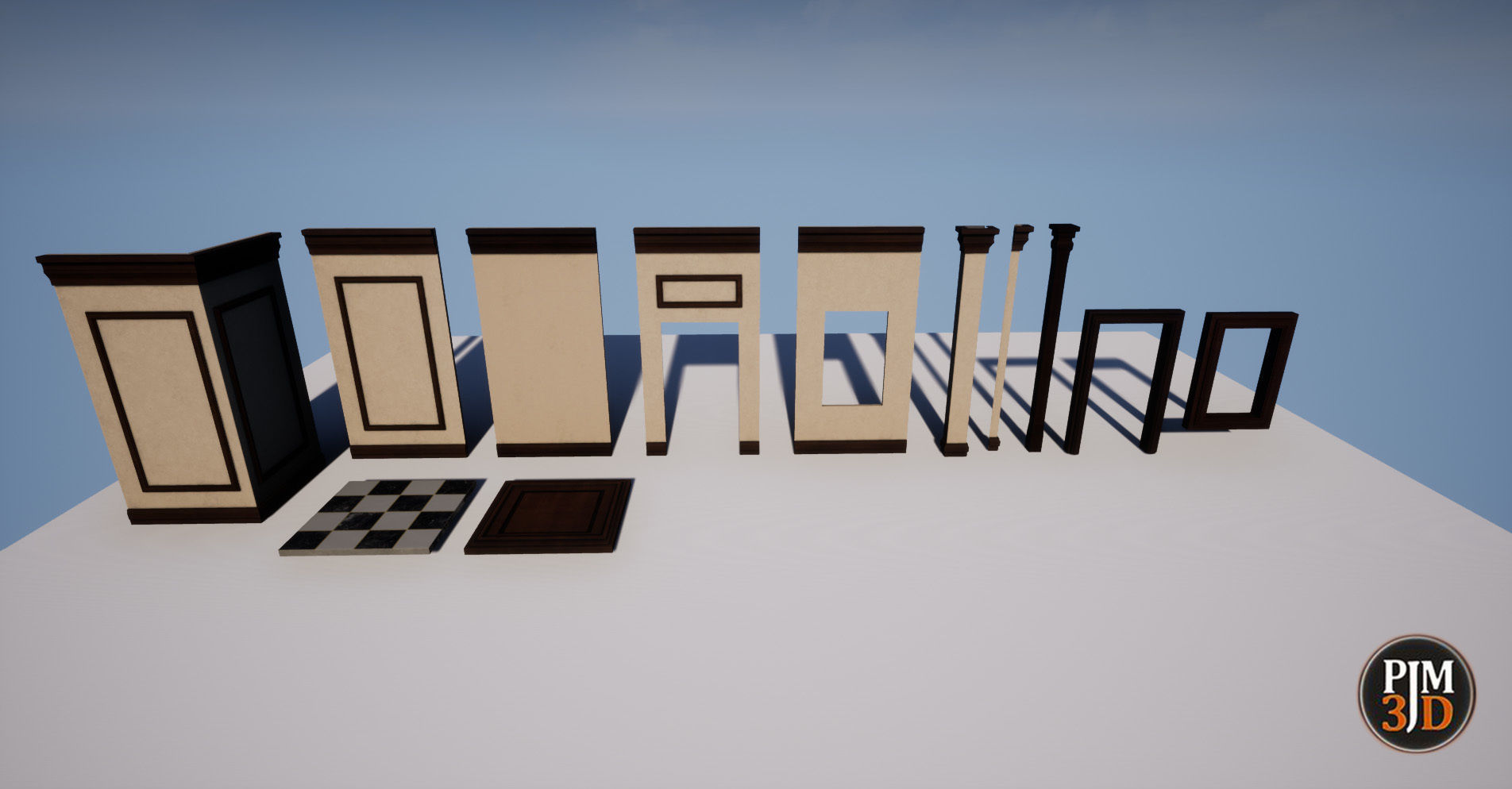 3D model UE4-UE5-FBX-Modular Wall Pack 1 VR / AR / low-poly | CGTrader