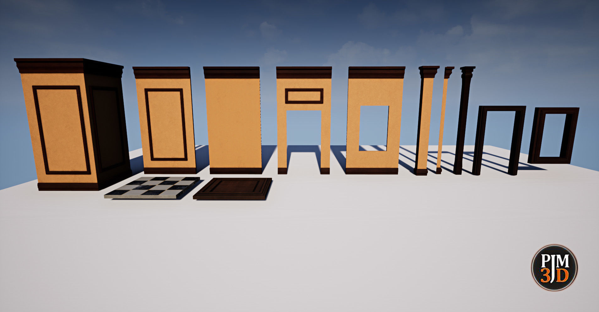 3D model UE4-UE5-FBX-Modular Wall Pack 1 VR / AR / low-poly | CGTrader