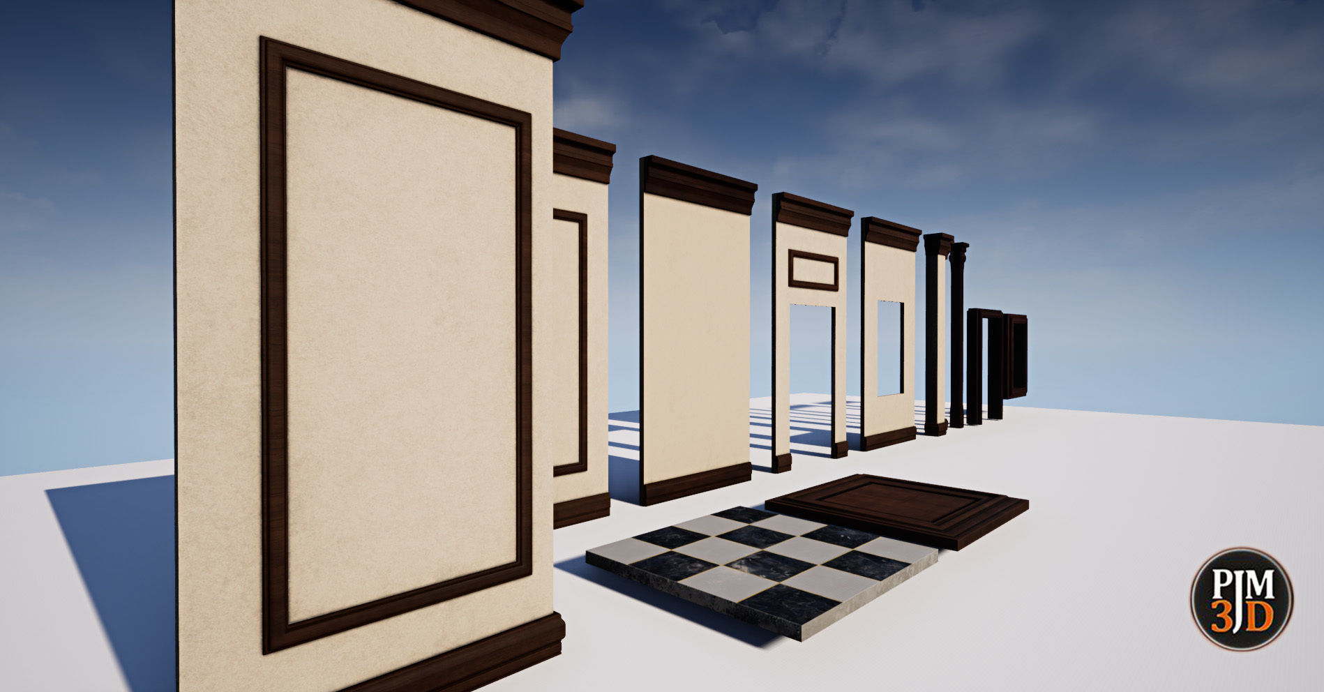 3D model UE4-UE5-FBX-Modular Wall Pack 1 VR / AR / low-poly | CGTrader
