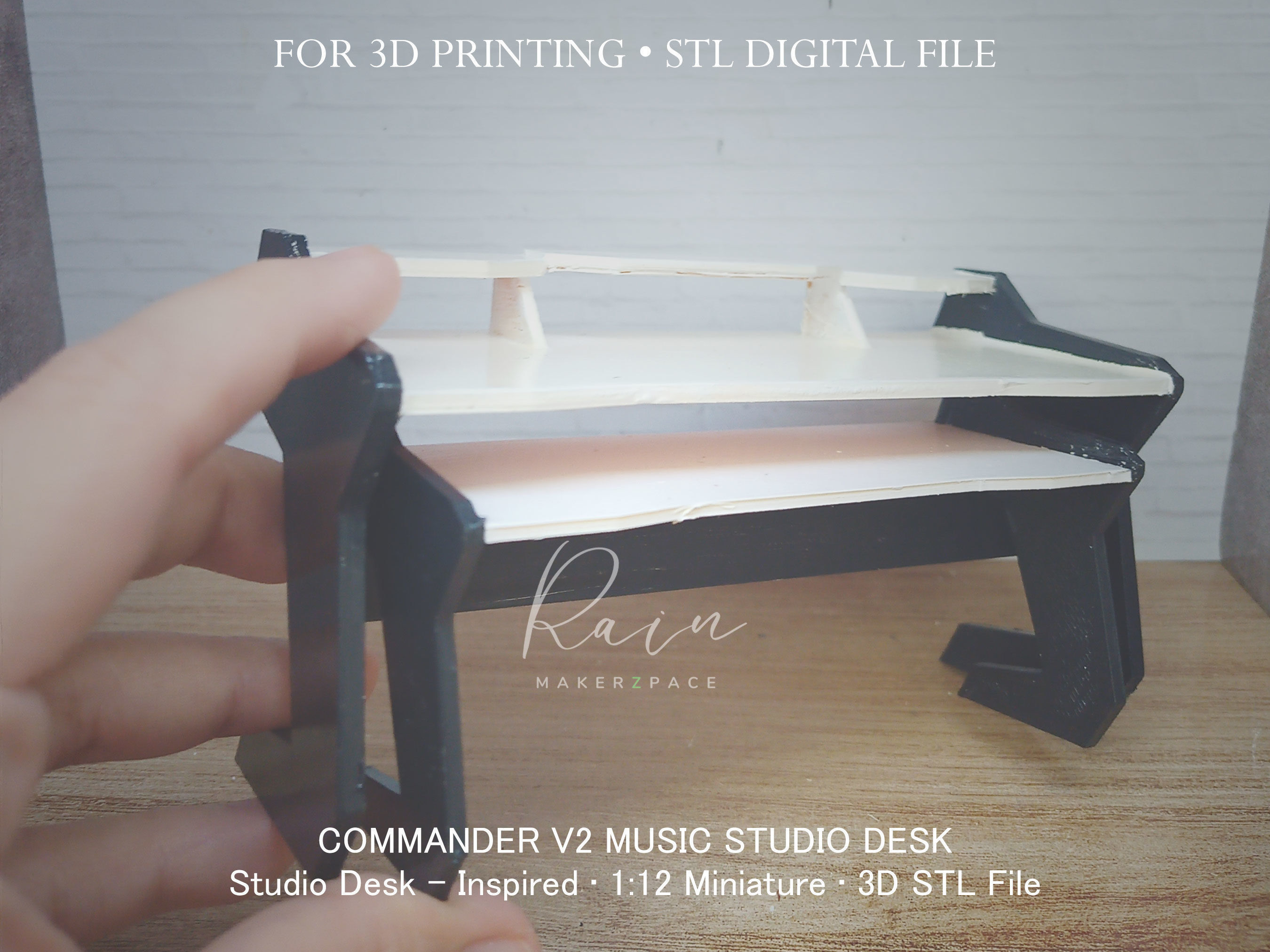Commander V2 Music Studio Desk 3D model 3D printable | CGTrader