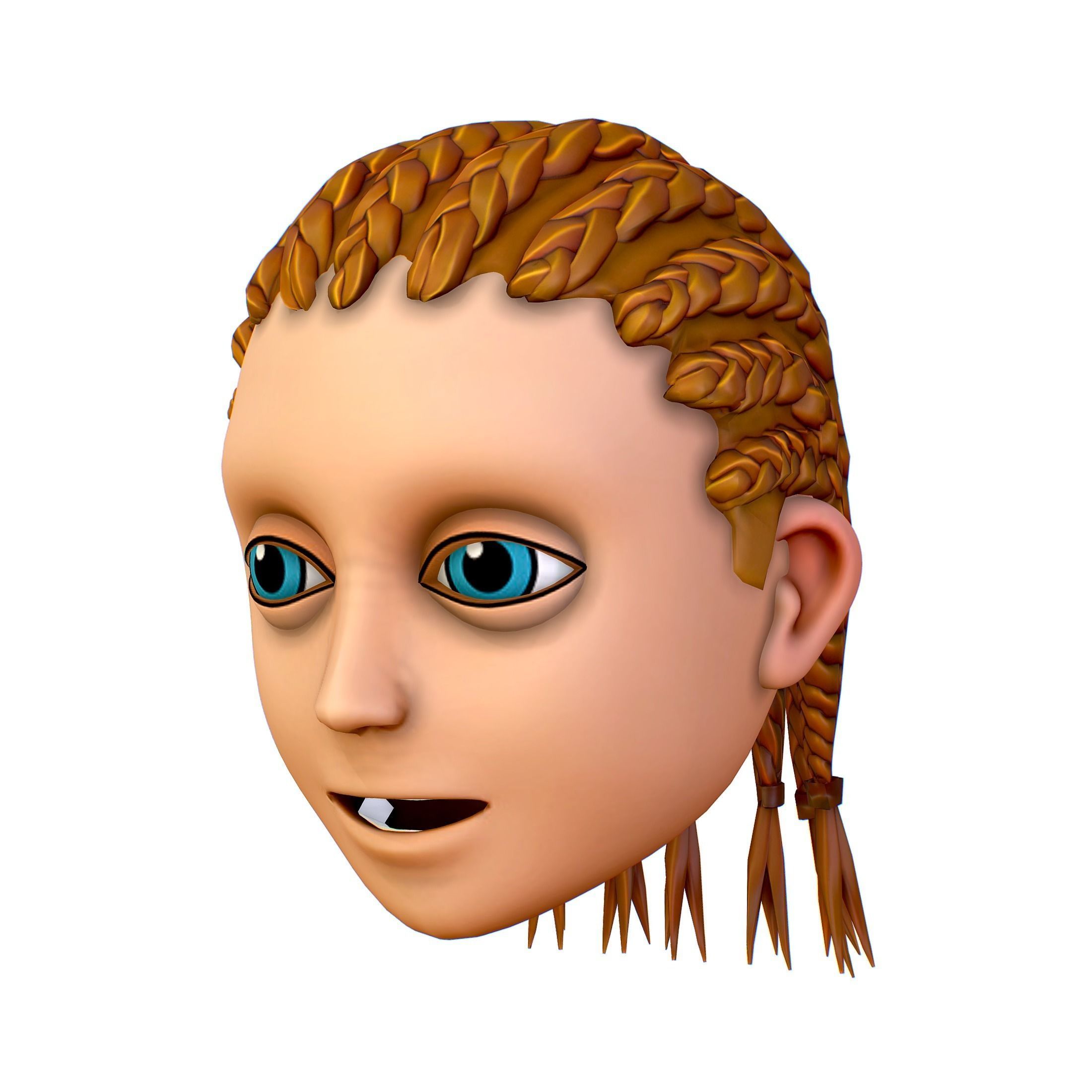 Short Hairstyle Cartoon Young Man Boy Head Icon 3D model | CGTrader