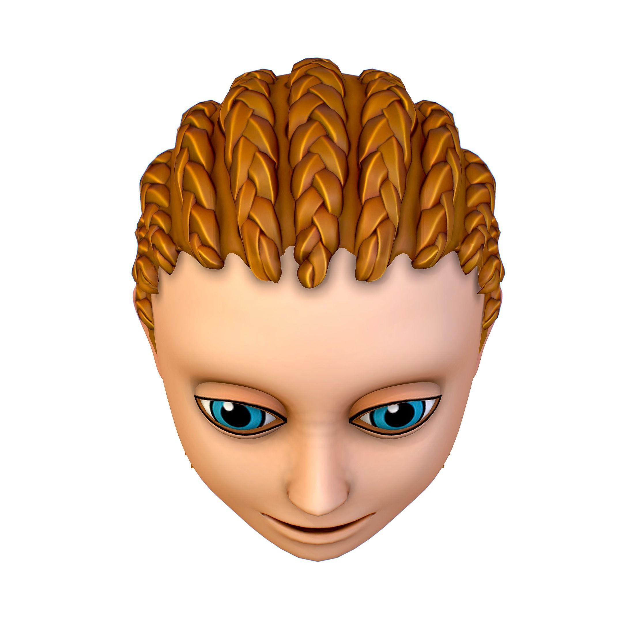 Short Hairstyle Cartoon Young Man Boy Head Icon 3D model | CGTrader