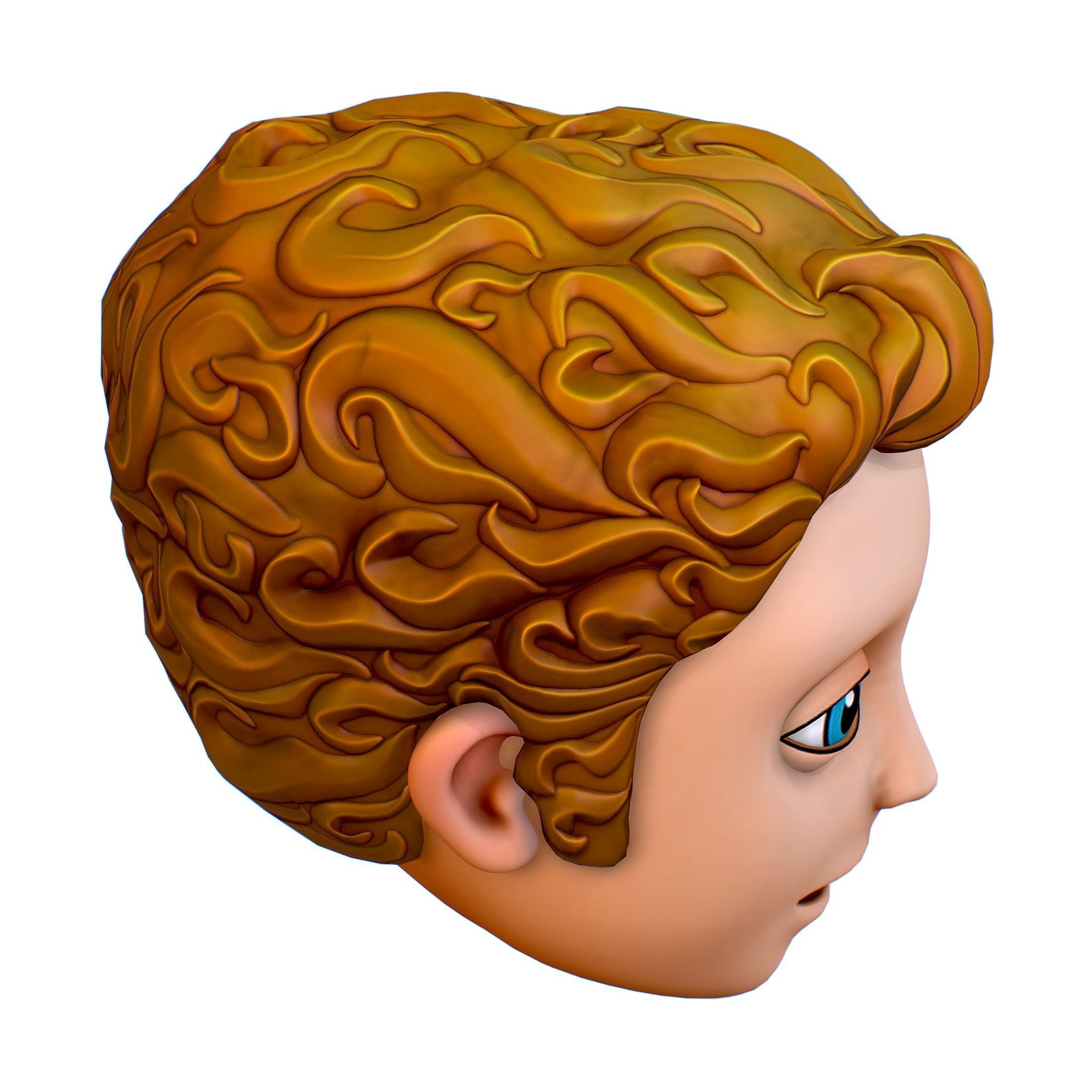 Short Hairstyle Cartoon Young Man Boy Head Icon 3D model | CGTrader