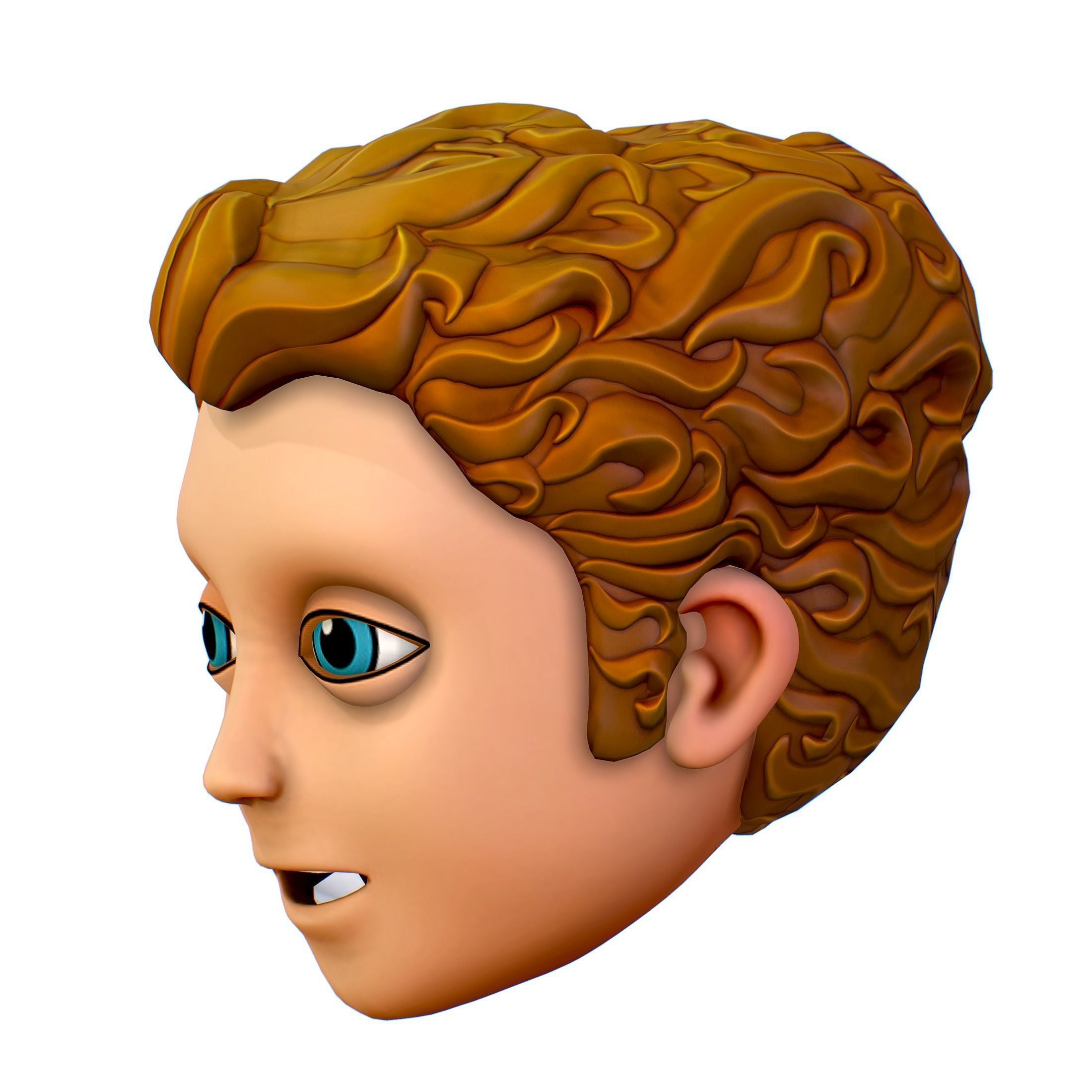 Short Hairstyle Cartoon Young Man Boy Head Icon 3D model | CGTrader
