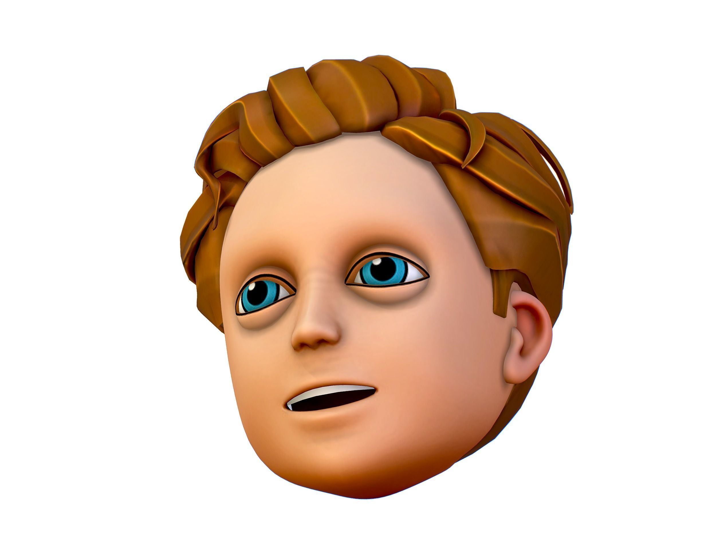 Short Hairstyle Cartoon Young Man Boy Head Icon 3D model | CGTrader