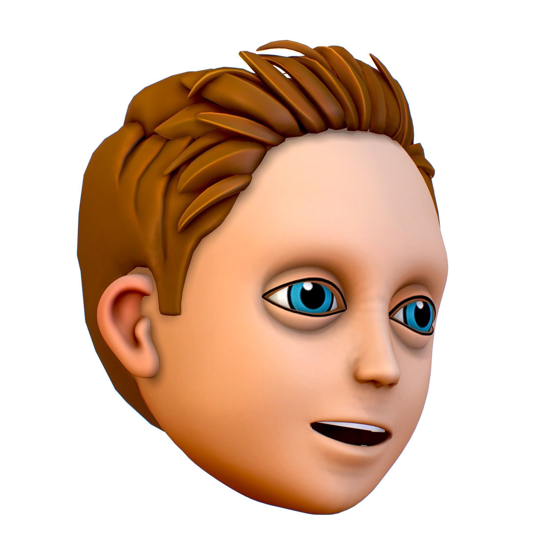 Short Hairstyle Cartoon Young Man Boy Head Icon 3D model | CGTrader