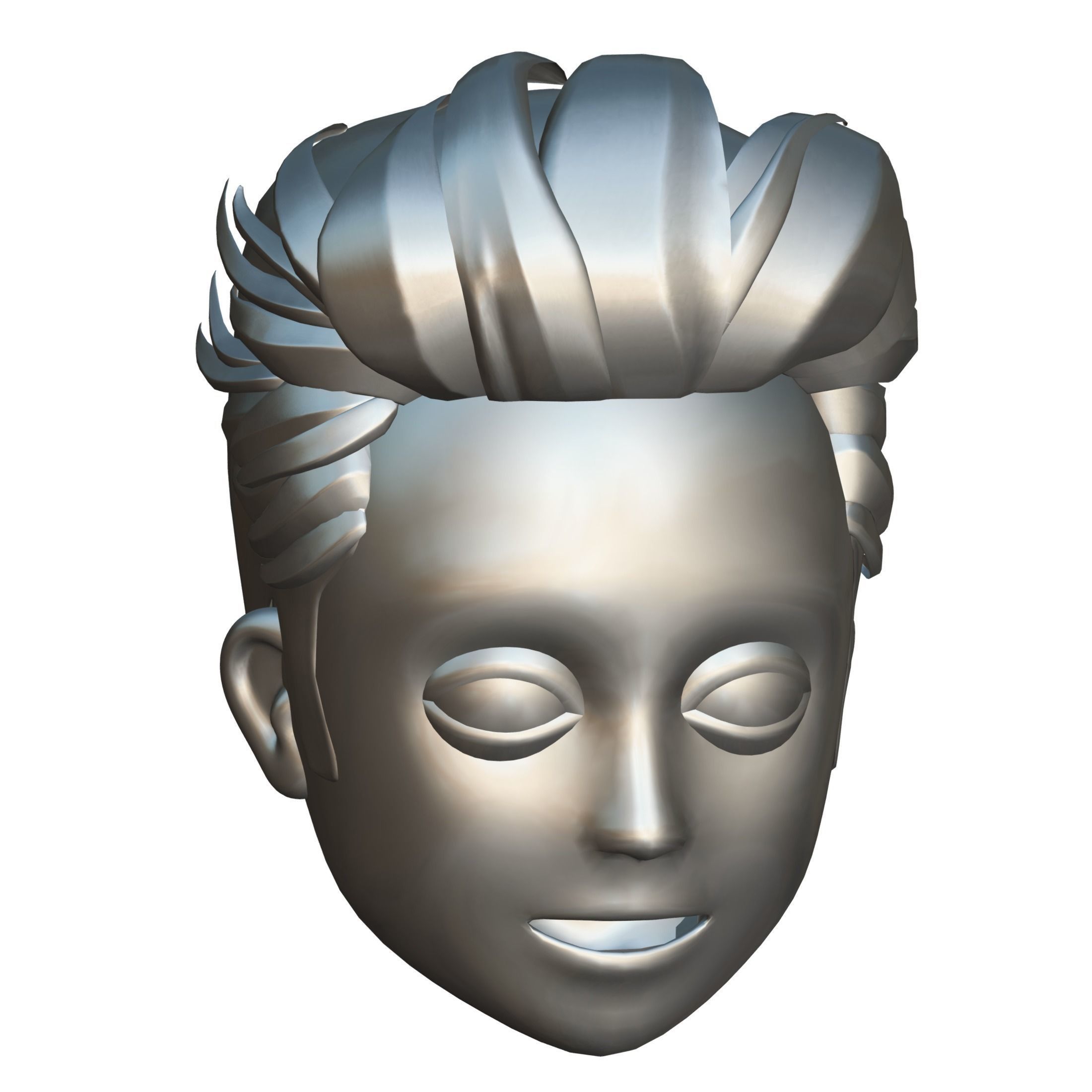 Short Hairstyle Cartoon Young Man Boy Head Icon 3D model | CGTrader