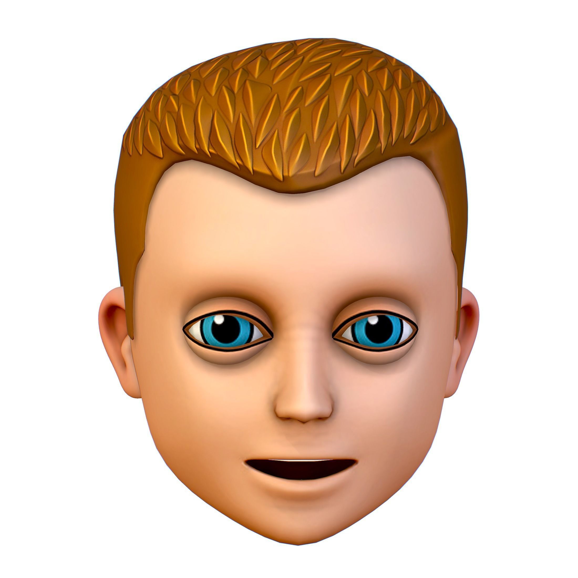 Short Hairstyle Cartoon Young Man Boy Head Icon 3D model | CGTrader