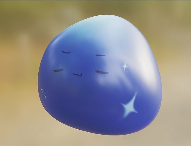 cute blue slime monster 3D model | CGTrader