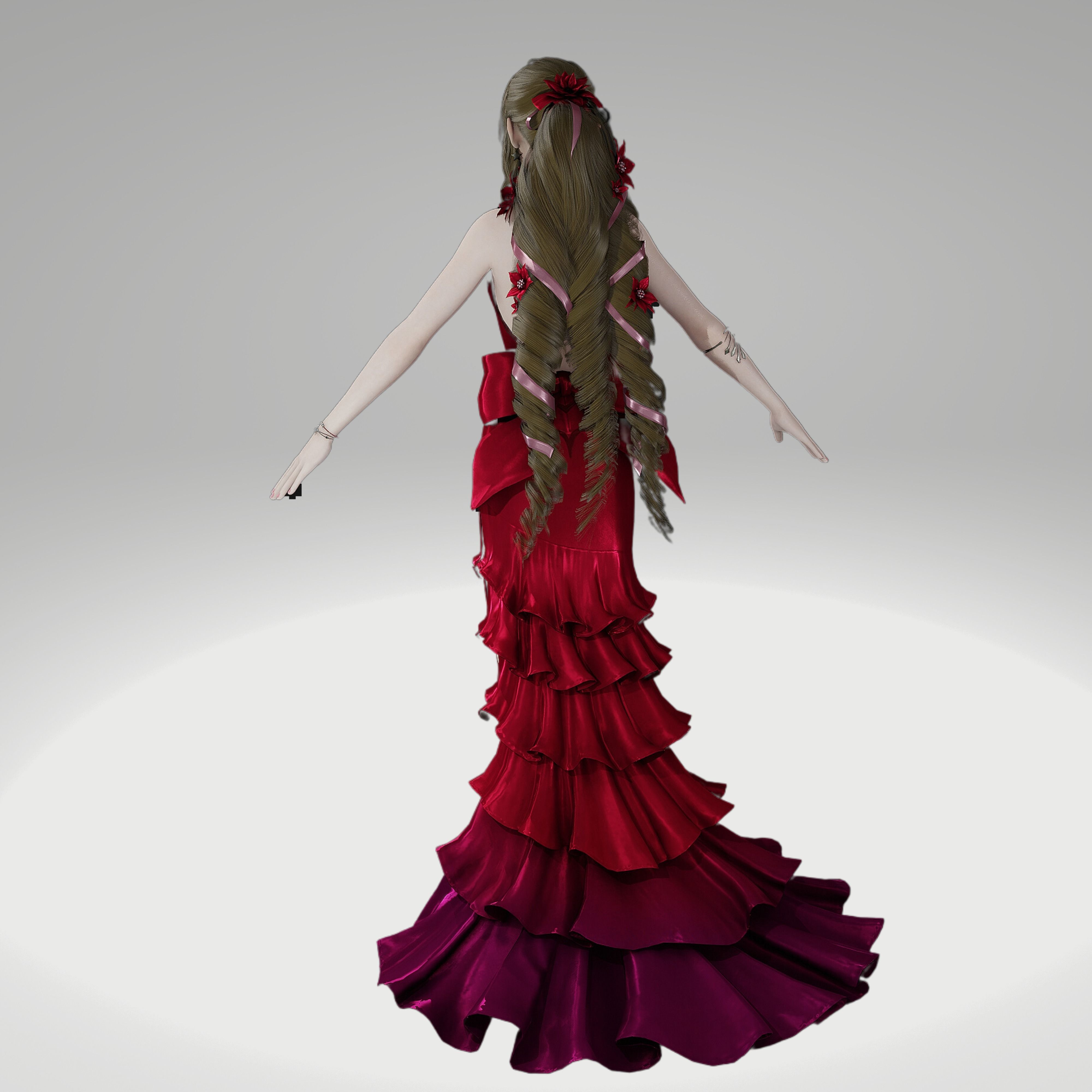 3D model Final Fantasy - Aerith Dress 3D Model VR / AR / low-poly ...