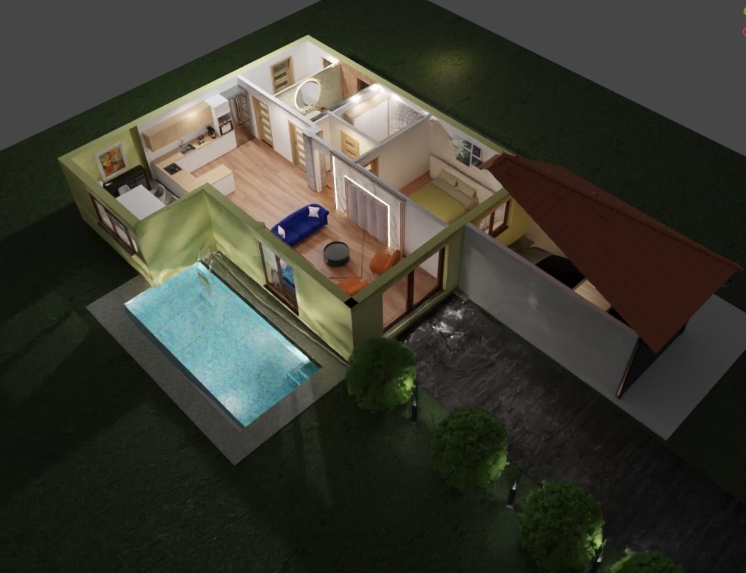 3D MODEL PLAN LAYOUT TOP VIEW HOUSE PLAN INTERIOR 3D model | CGTrader