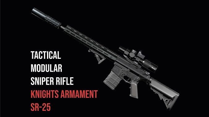 3D model Tactical modular sniper rifle Knights Armament SR 25 VR / AR ...