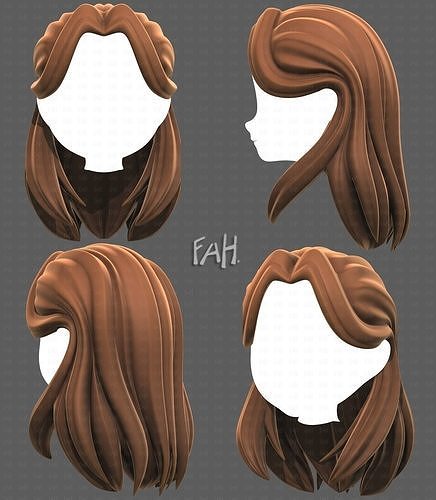 3D model Base Hair for girl V58 VR / AR / low-poly | CGTrader