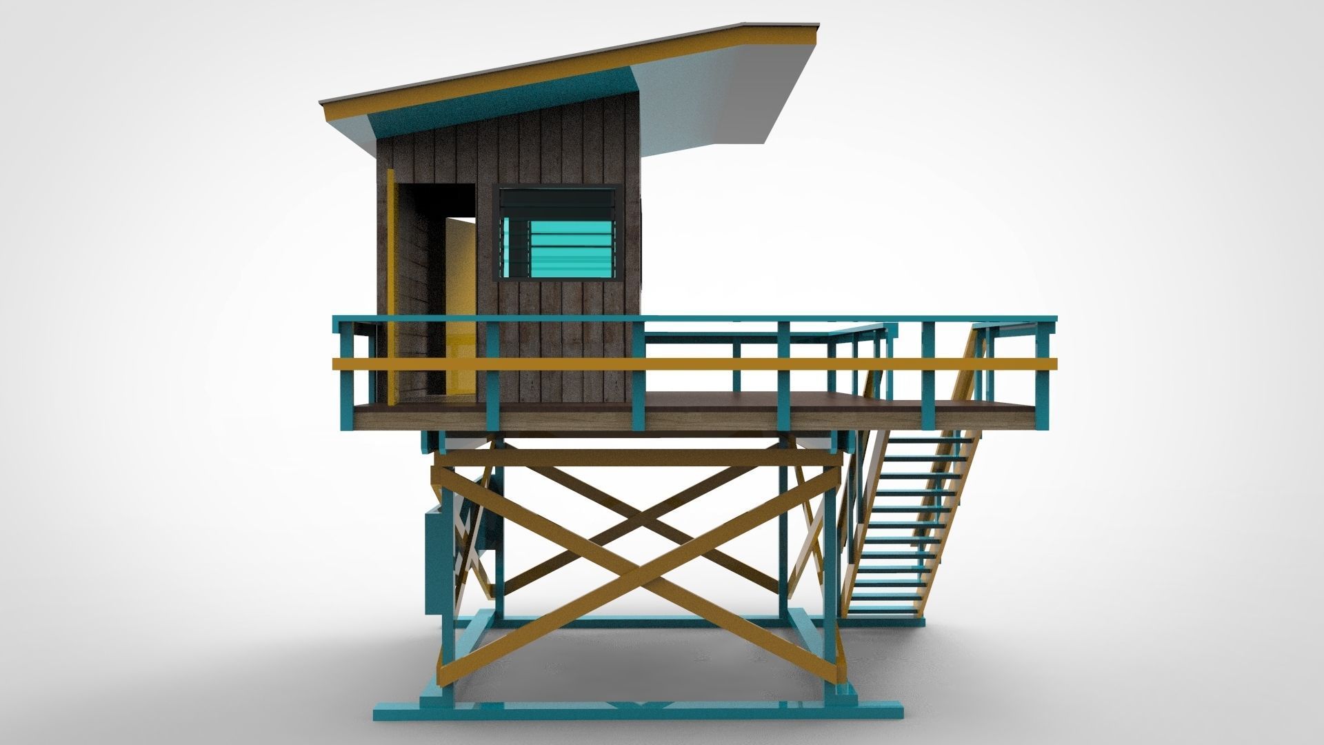 Beach lifeguard post 3D model | CGTrader
