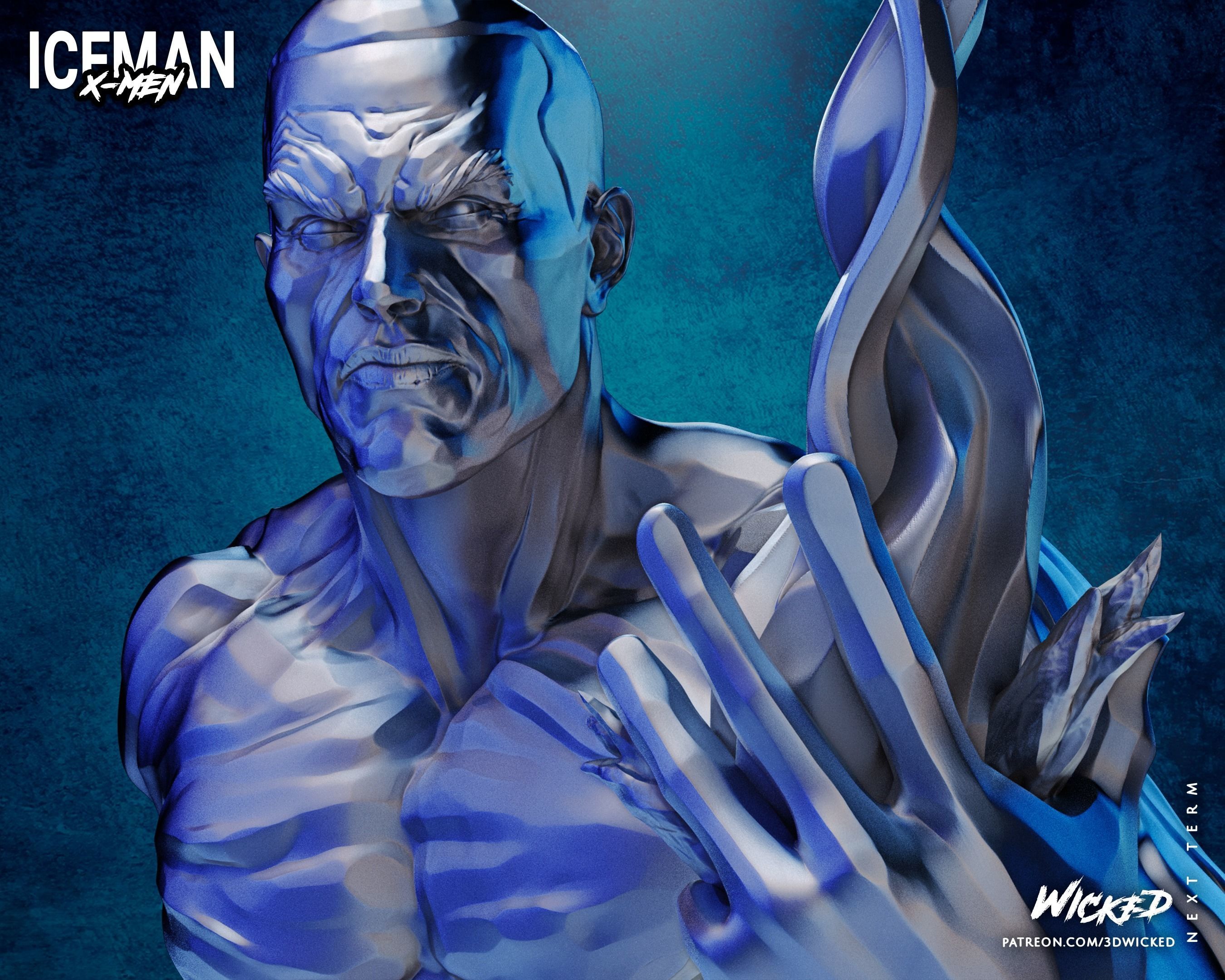Wicked Marvel Iceman Bust Tested for 3d printing 3D model 3D printable ...