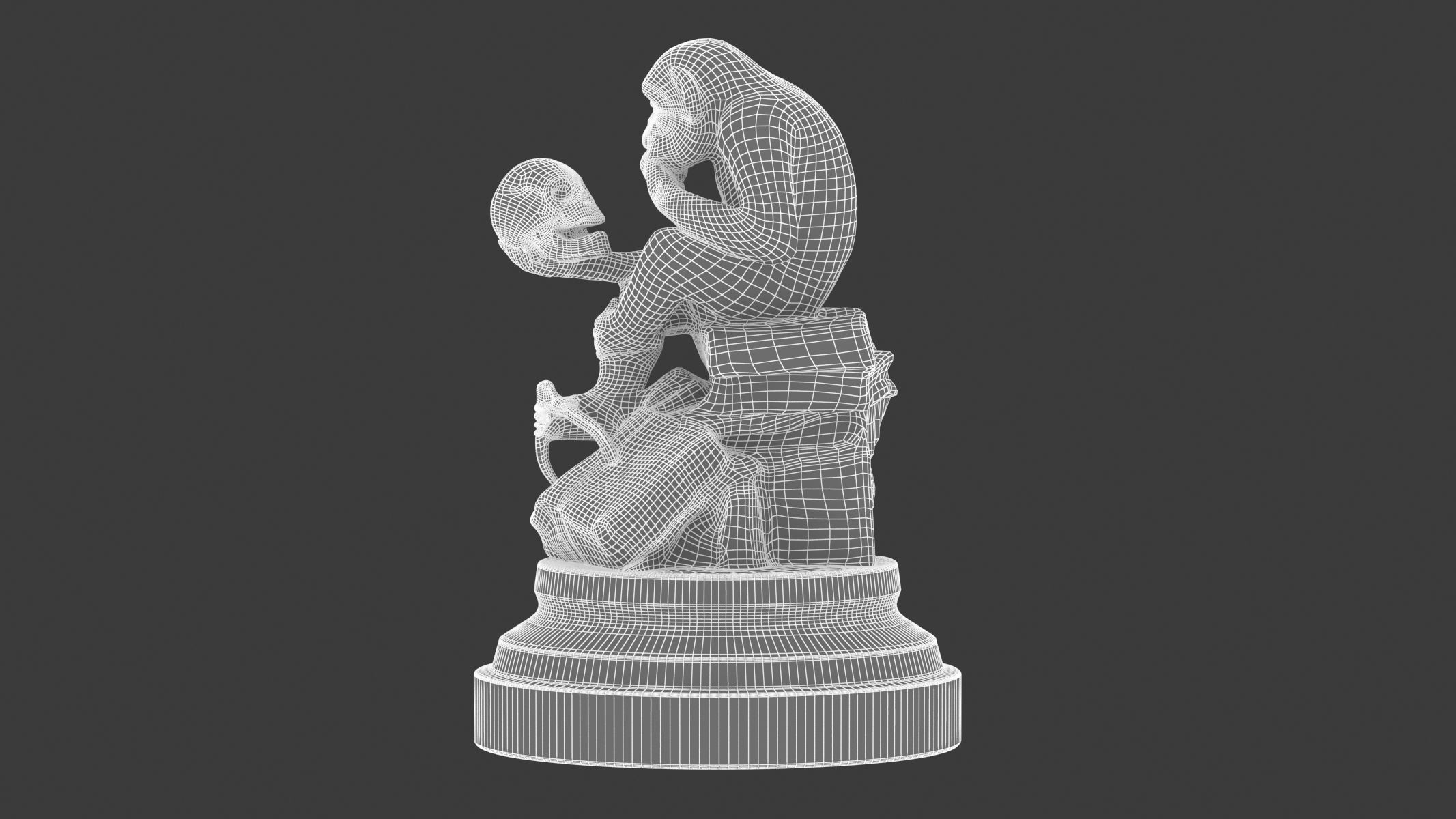 3D model Philosophizing Monkey Low Poly PBR VR / AR / low-poly | CGTrader