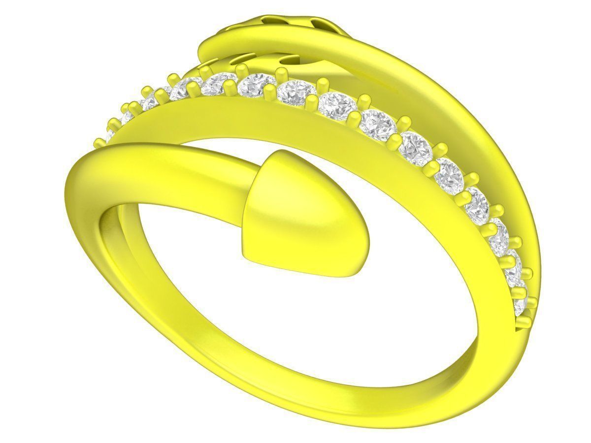 6925 Diamond Arrow Women Ring 3D model 3D printable | CGTrader