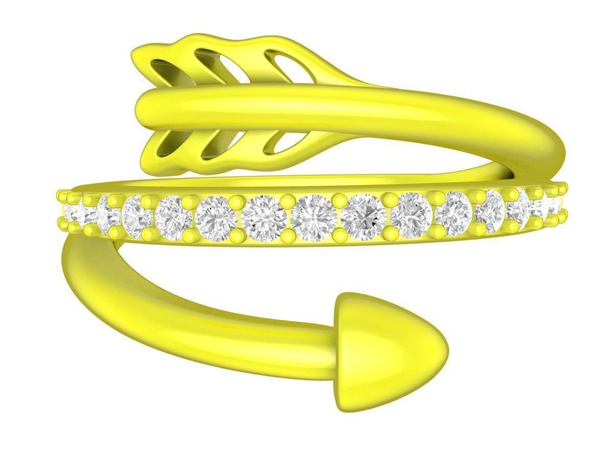 6925 Diamond Arrow Women Ring 3D model 3D printable | CGTrader
