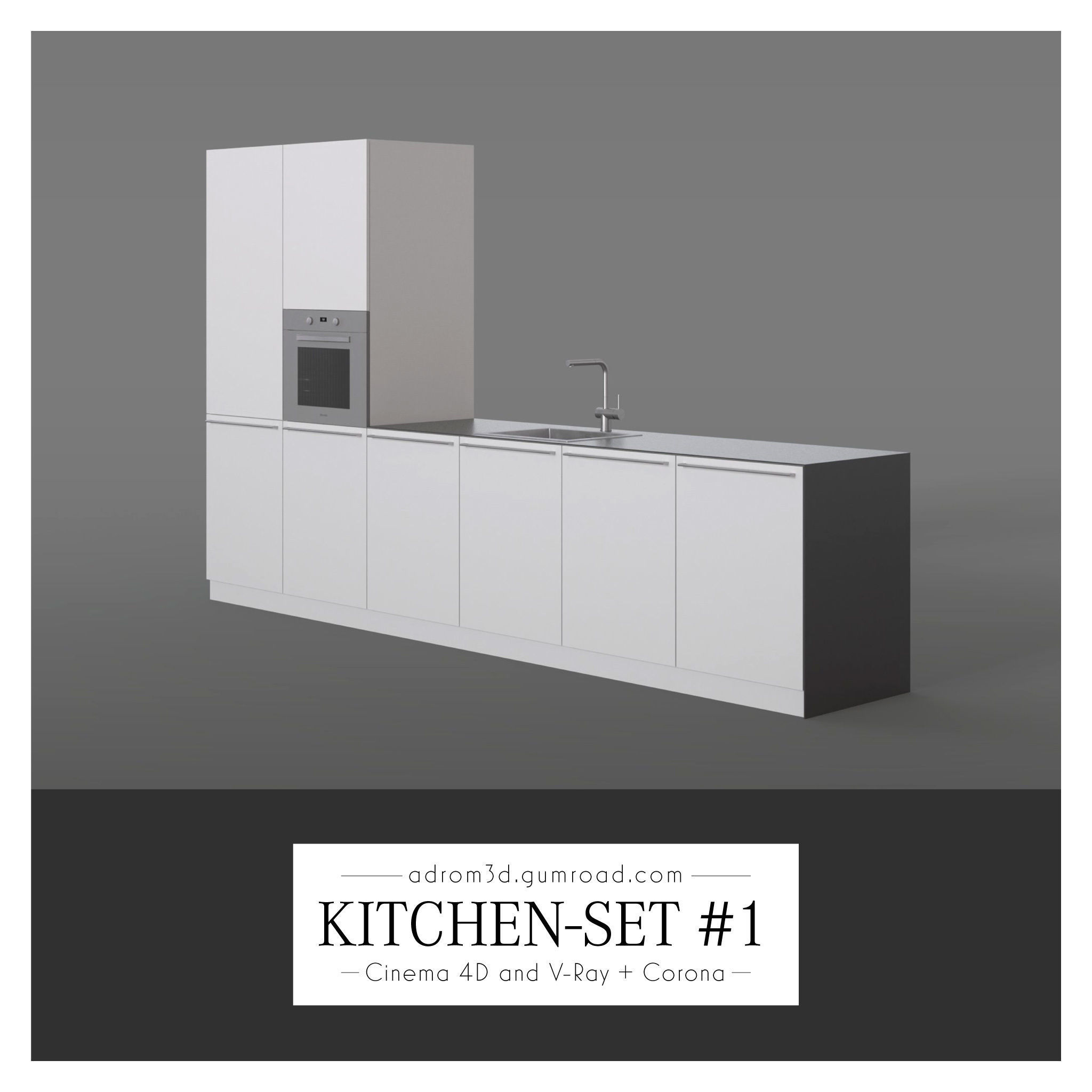 Kitchen set for Cinema 4D V-Ray and Corona 3D model | CGTrader
