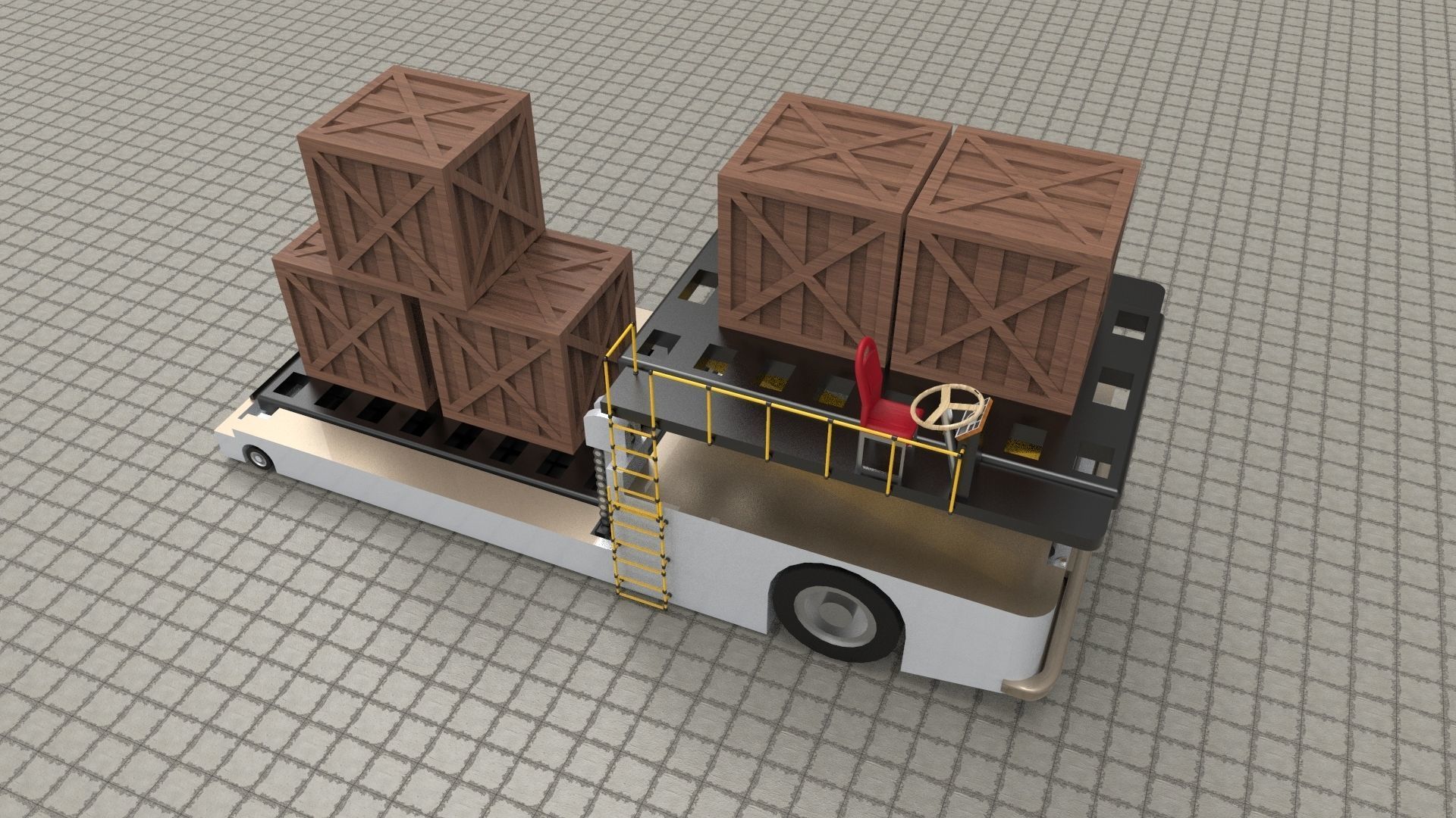 Airport Cargo and Loader Transporter 3D model | CGTrader