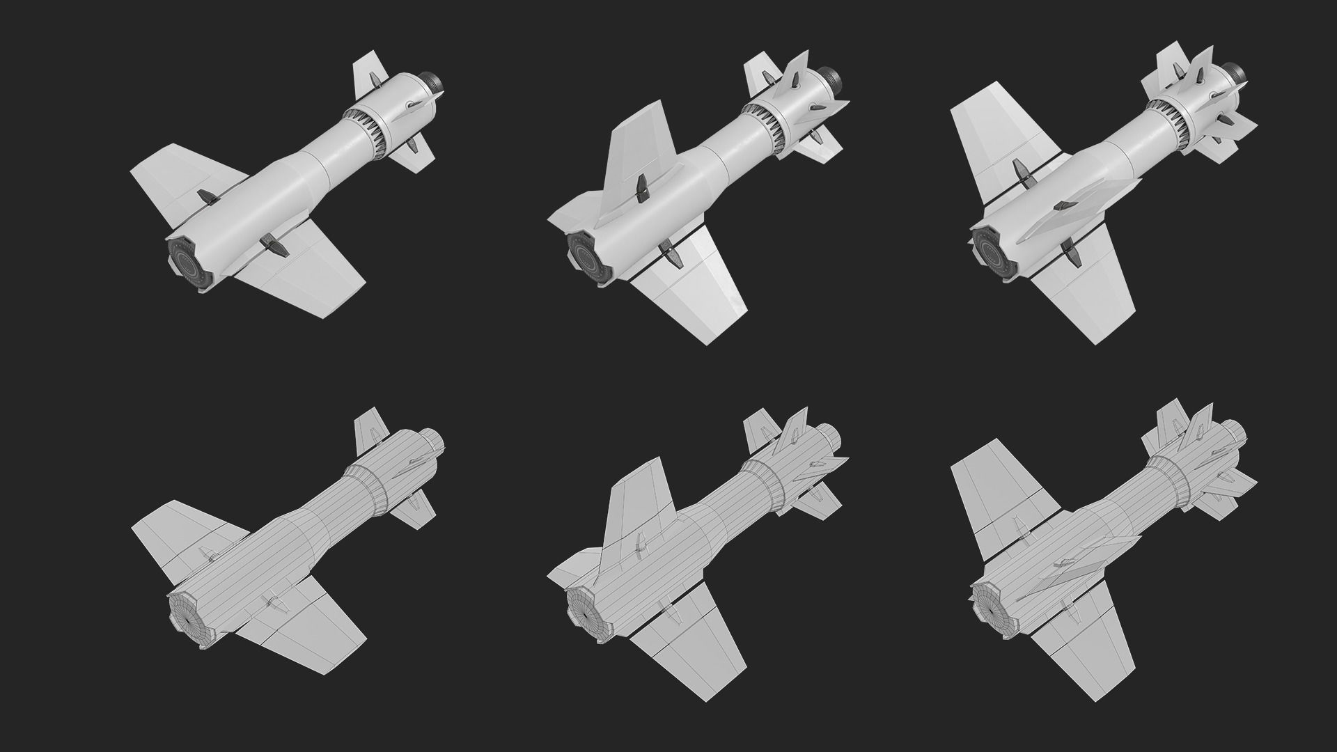 3D model Sci Fi Missile Shark series Kit VR / AR / low-poly | CGTrader
