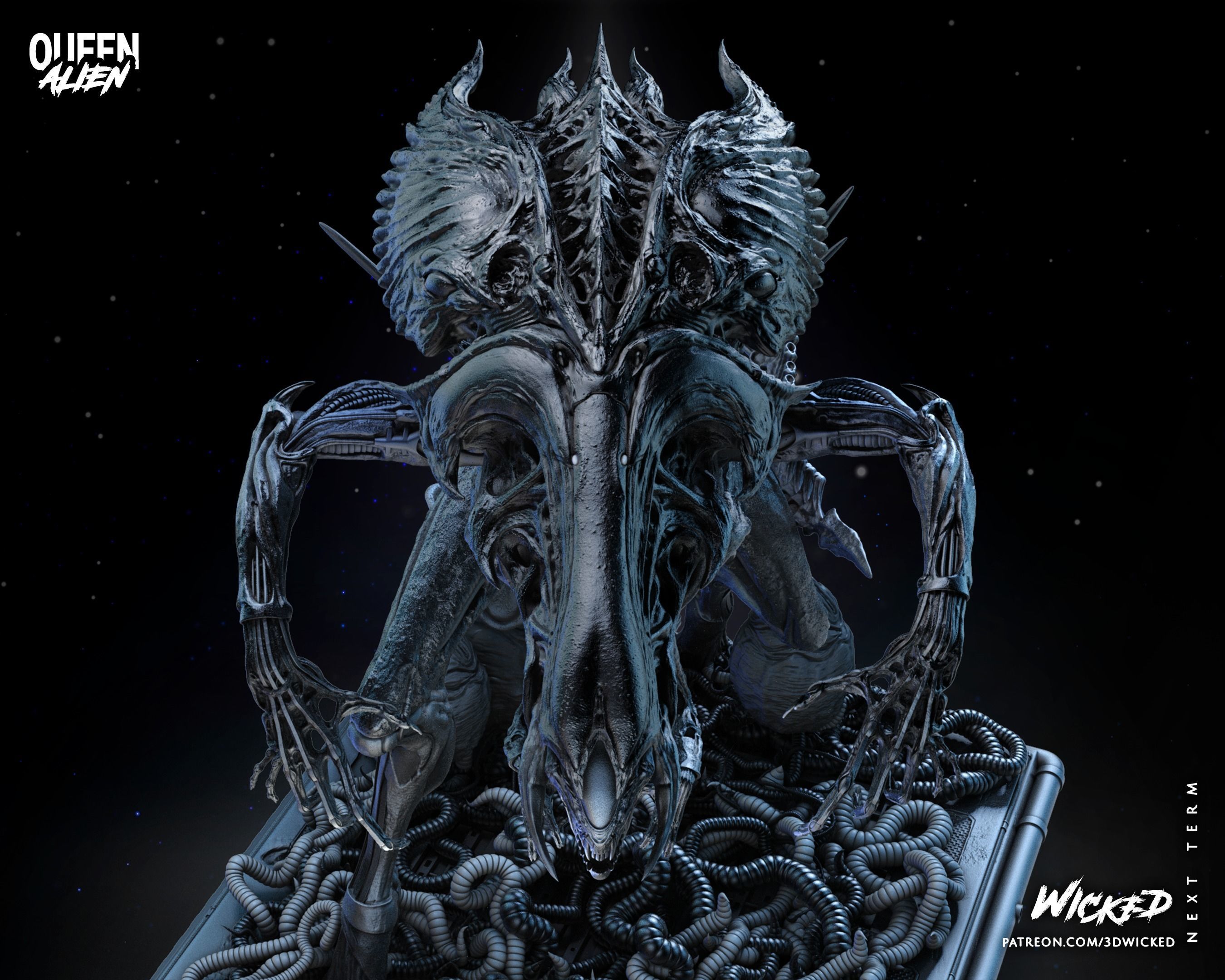 Wicked Movies Queen Alien Sculpture Tested for 3d printing 3D model 3D ...