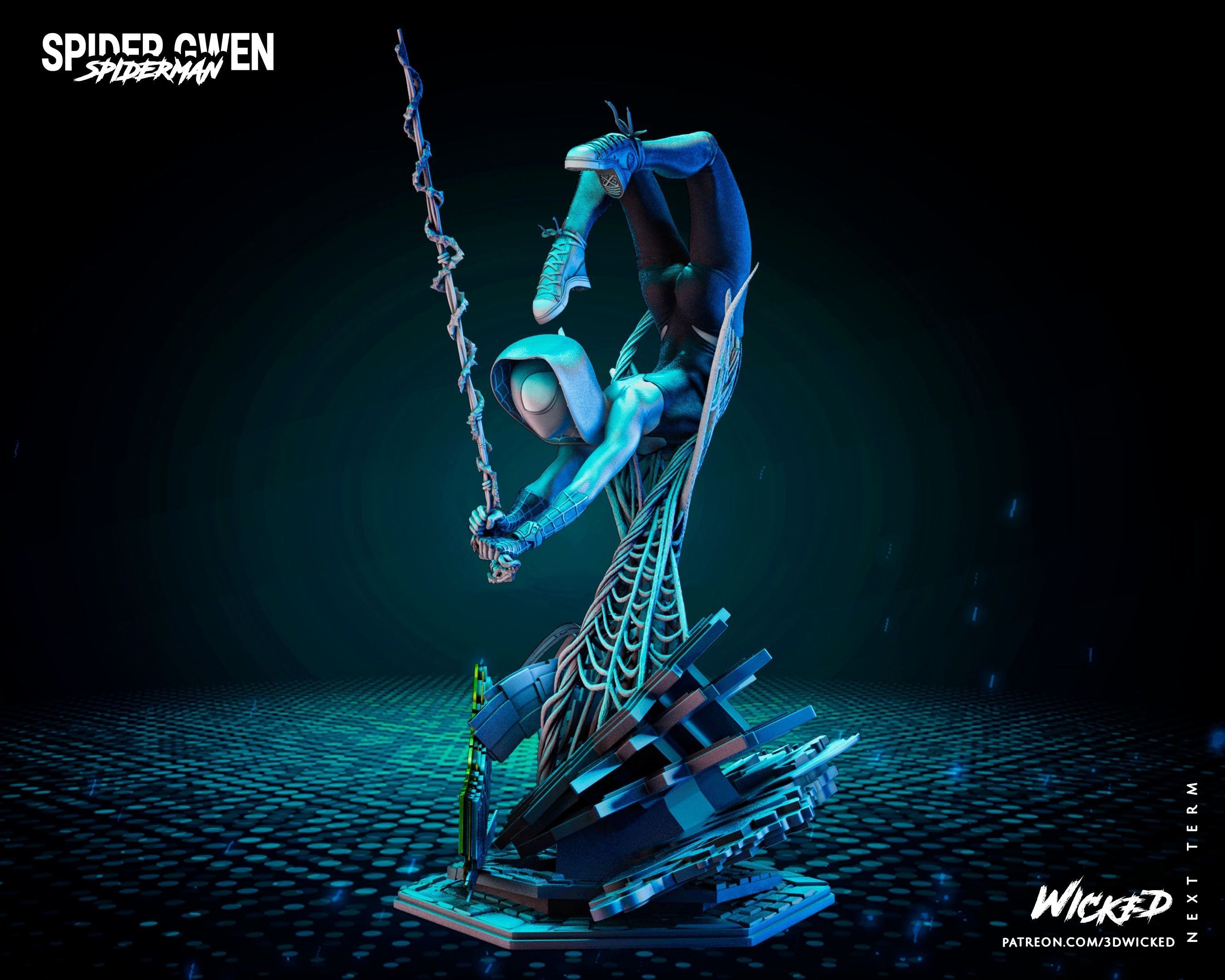 Wicked Marvel Spider Gwen Sculpture Tested for 3D printing 3D model 3D ...
