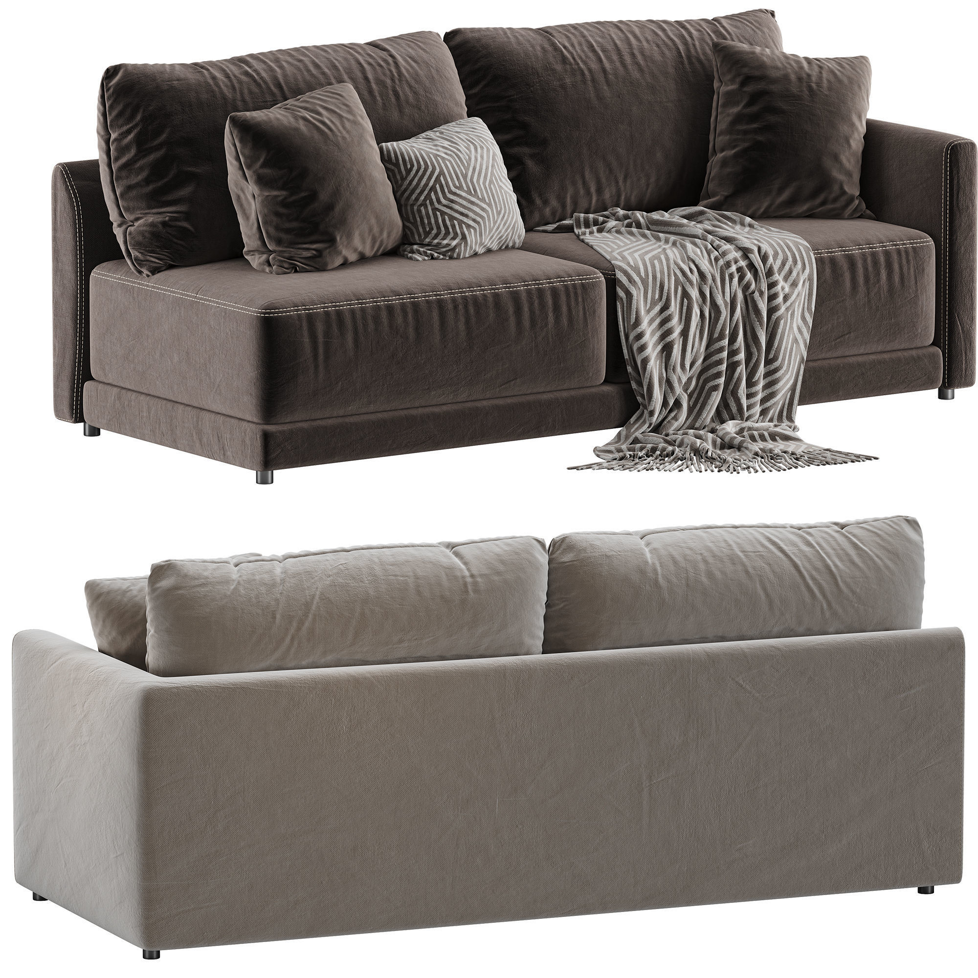 Gather Deep Right Arm Sofa 3D model | CGTrader