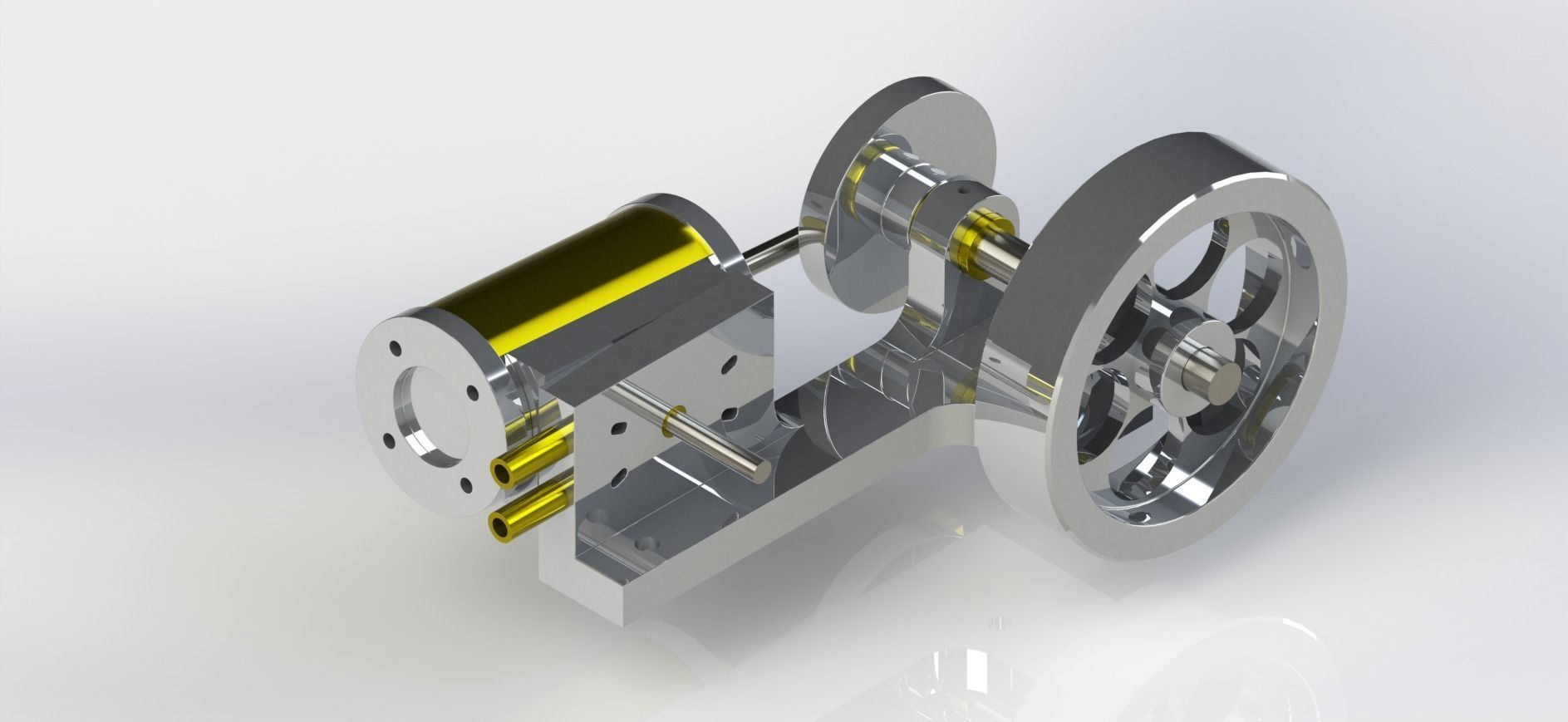 SIMPLE 1 CYLINDER OSCILLATING STEAM ENGINE 3D model | CGTrader
