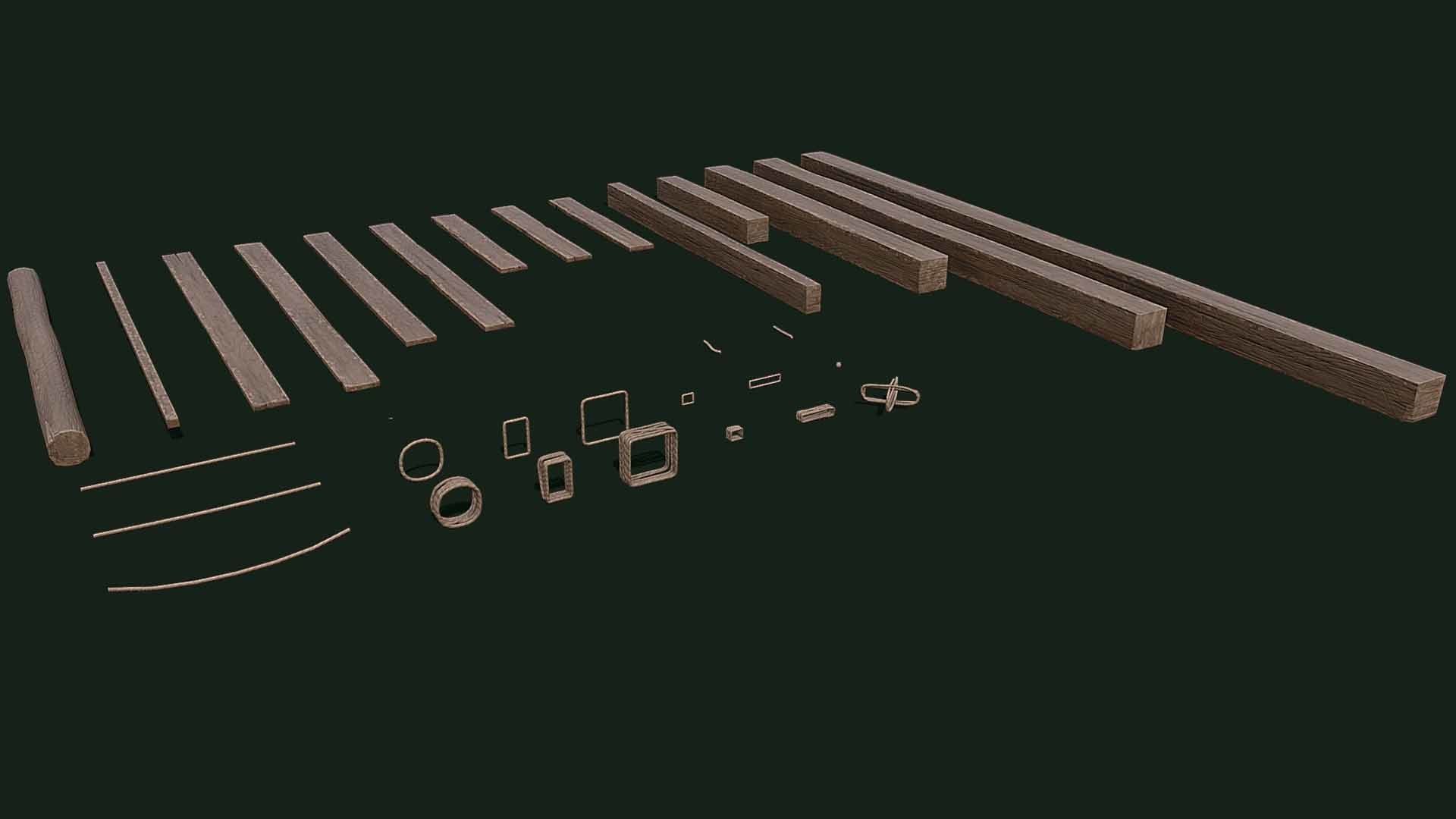 3D model Modular Wood Construction VR / AR / low-poly | CGTrader