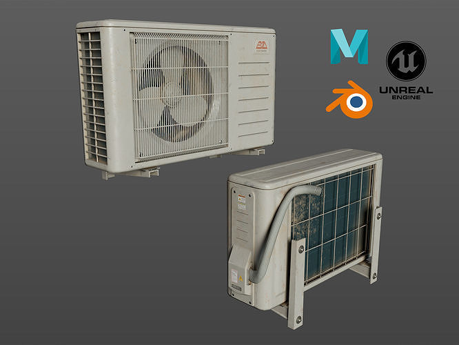 3D model Aircon Outdoor Unit VR / AR / low-poly | CGTrader