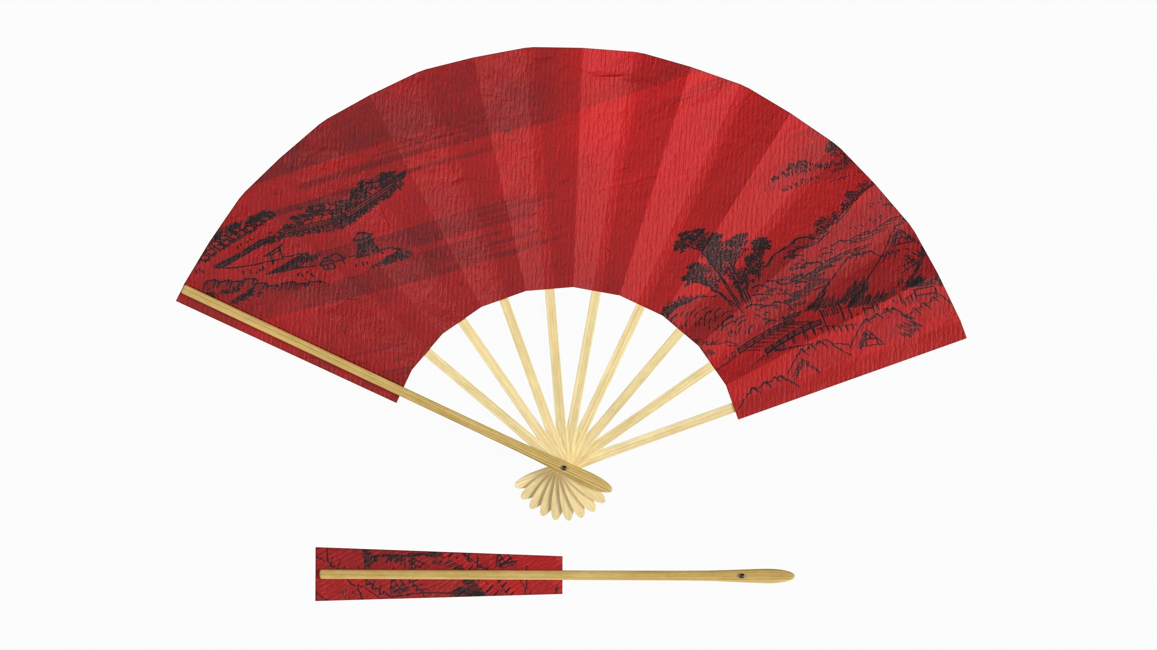 Japanese Ogi Fan for Dancing 3D model | CGTrader