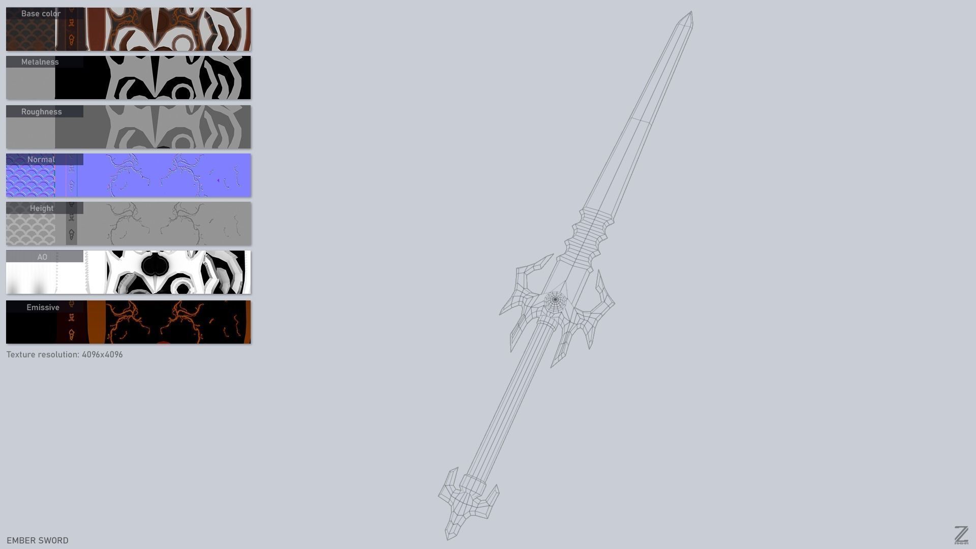 3D model Ember sword VR / AR / low-poly | CGTrader