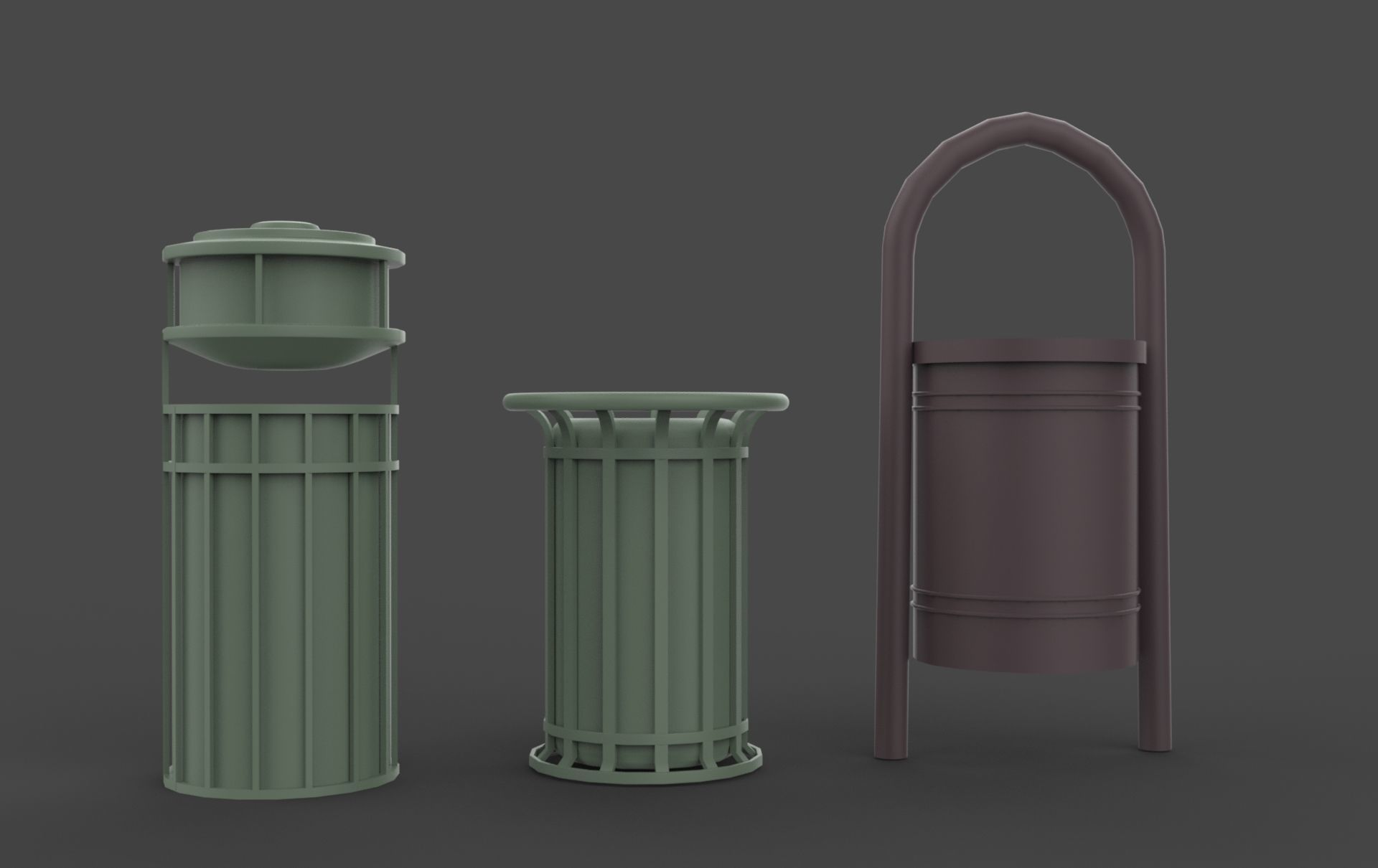 3D model Street trash can VR / AR / low-poly | CGTrader