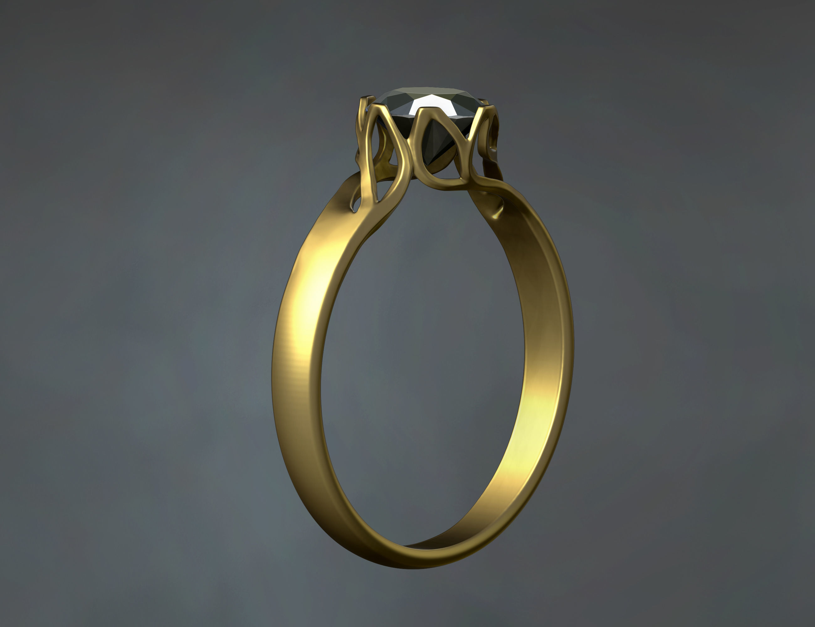 Engagement diamond designer ring 3D model 3D printable | CGTrader
