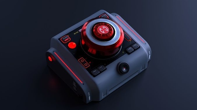3D model Sci-Fi Red Button V2 VR / AR / low-poly | CGTrader