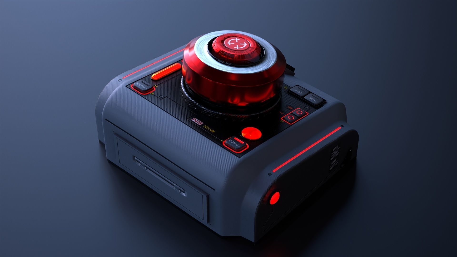 3D model Sci-Fi Red Button V2 VR / AR / low-poly | CGTrader