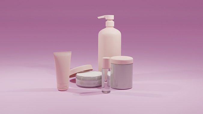 Skin Care Bottle and Creams Collection free VR / AR / low-poly 3D model ...