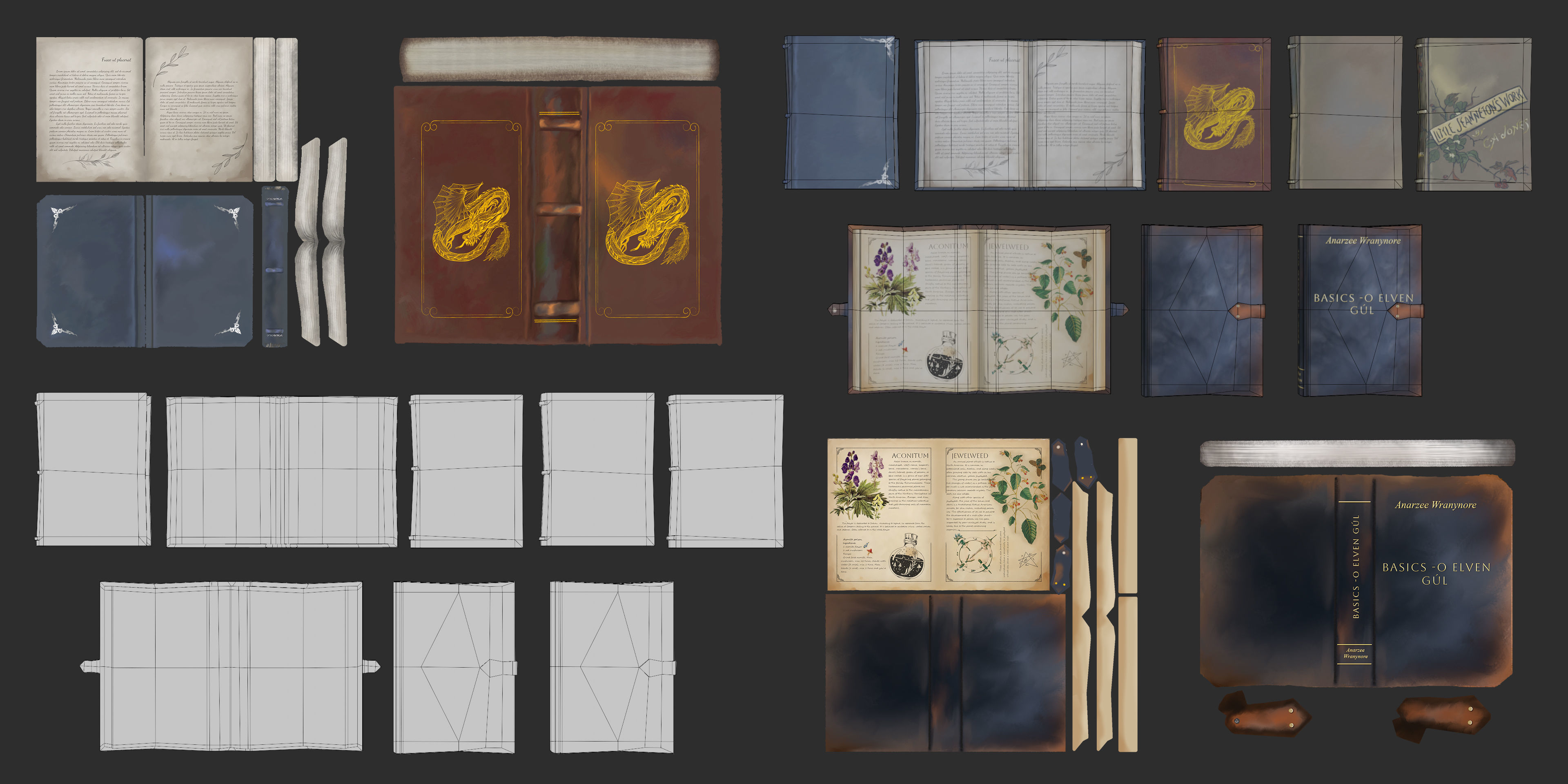 3D model Set of stylized books VR / AR / low-poly | CGTrader