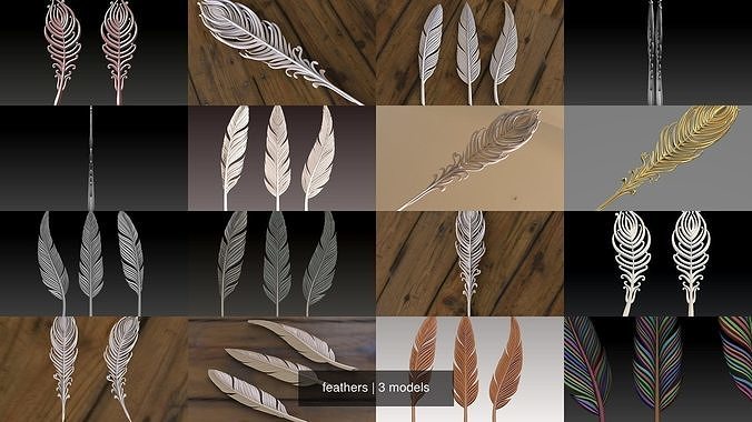 feathers 3D Model Collection 3D printable | CGTrader