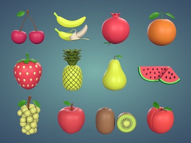 3D model Fruit Pack VR / AR / low-poly | CGTrader